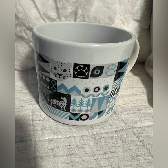 Dining | White Ceramic Mug Snow Leopard Design | Poshmark